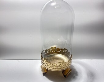 Vintage Look Small Glass Dome With Wooden Base Height 16 X 9 Cm - Etsy