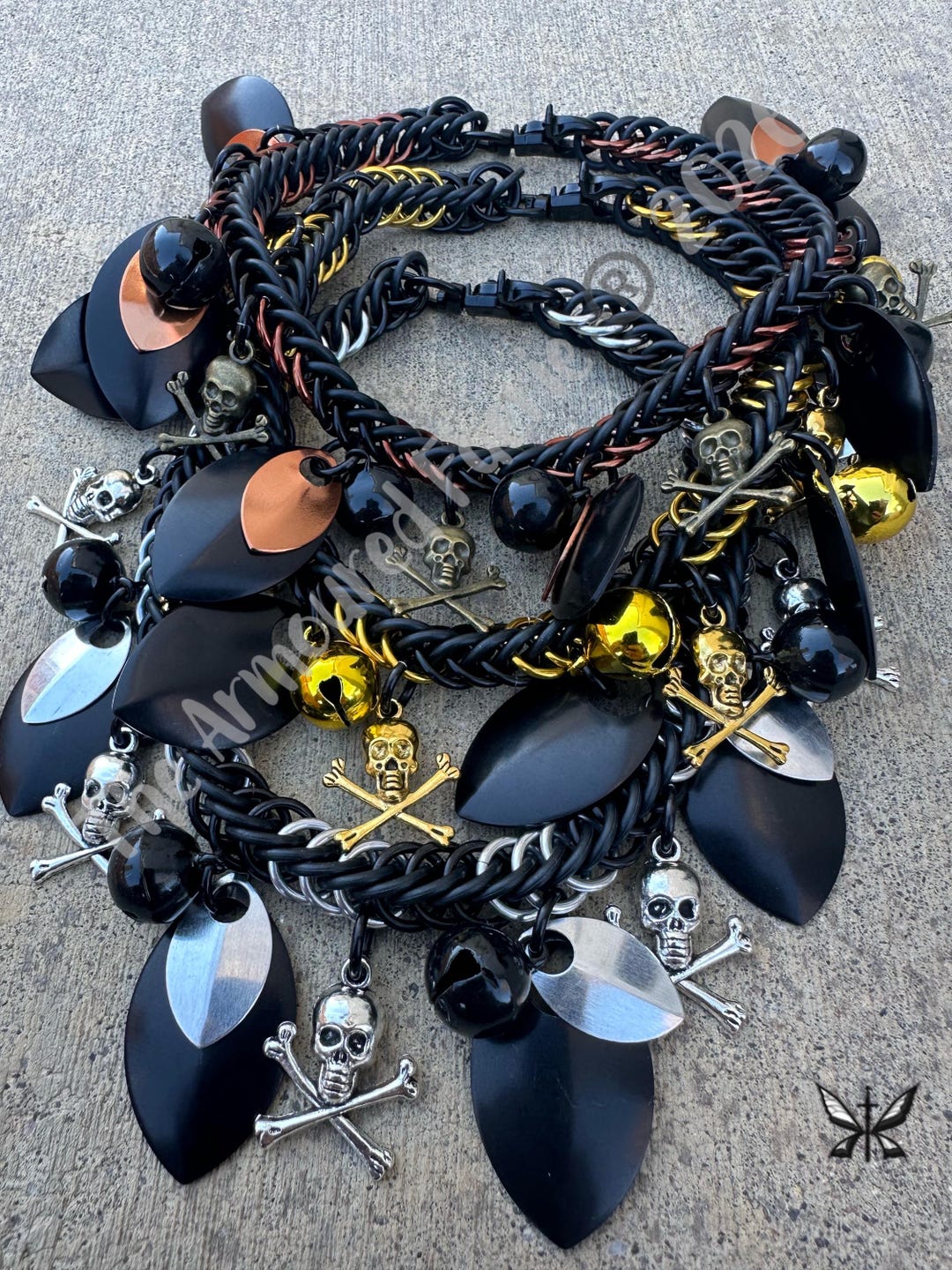 Pirate Themed Skull and Crossed Bones Handwoven Boot Chains (choose ...