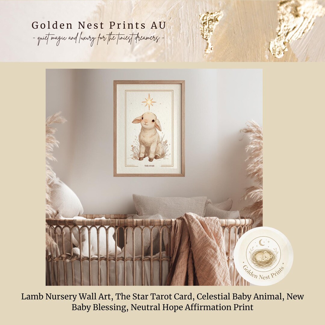 Watercolor Lamb Star Tarot Art: Spiritual Mindful Parenting Quiet ...