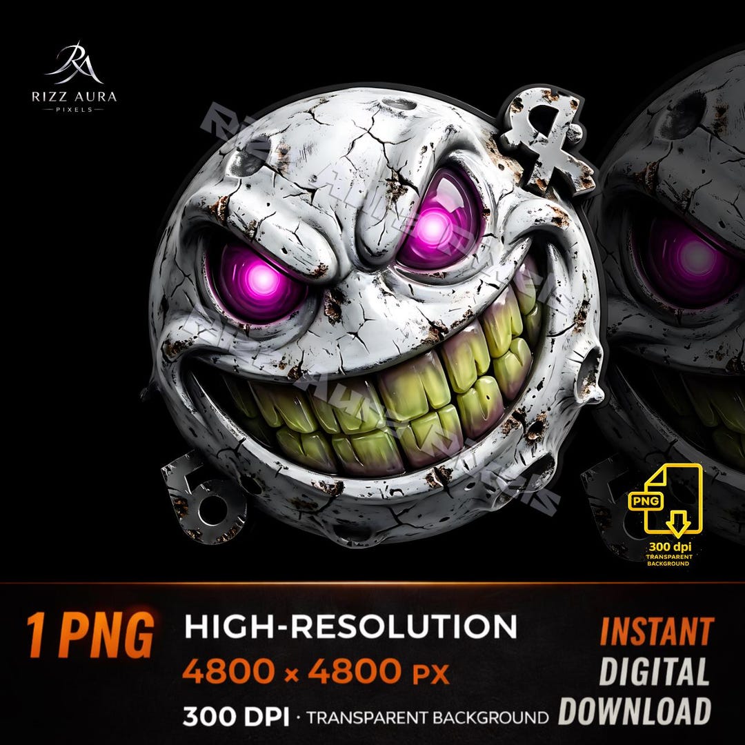 Evil Smiley Face PNG | Dark Streetwear Smiley Skull | Cyber Grunge ...