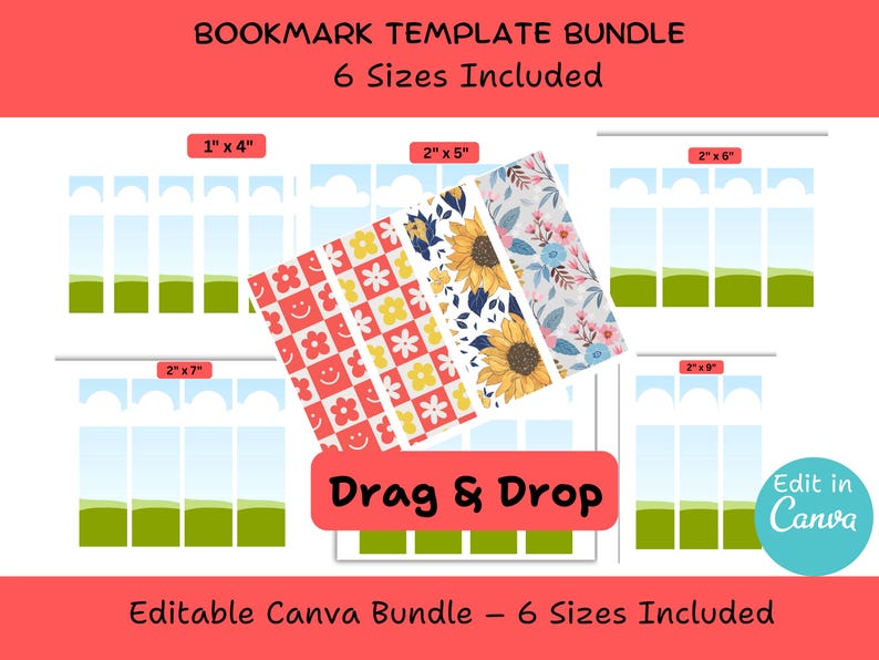 Editable Canva Bookmark Template Bundle, Custom DIY Bookmark, Canva ...