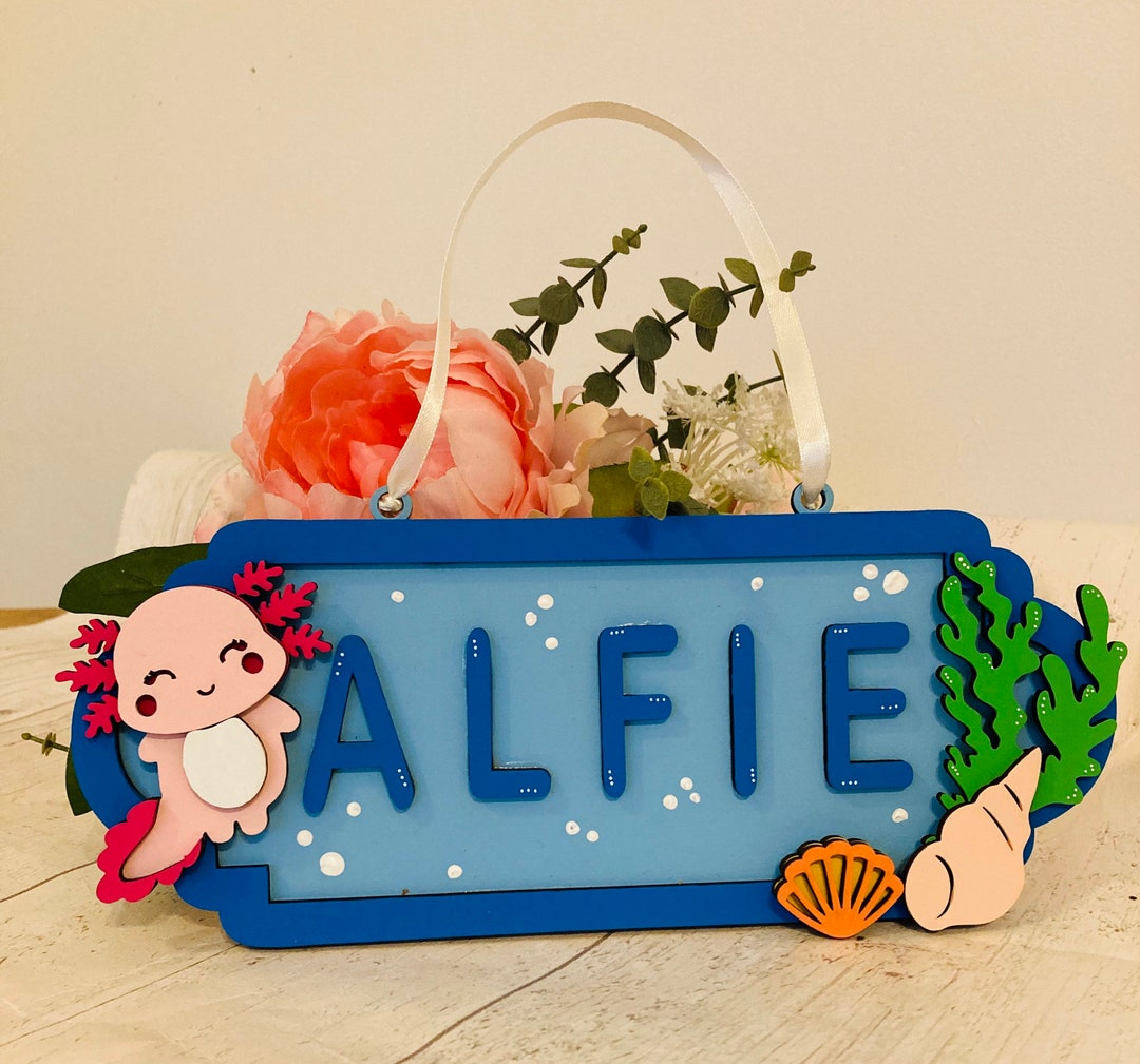 Axolotl Gift Personalised Axolotl Plaque Axolotl Bedroom Sign Pet ...