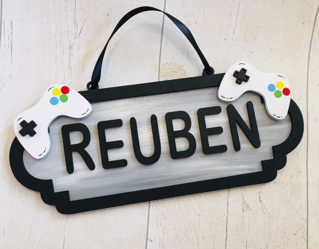 Gaming Room Plaque Personalised Bedroom Sign Boys Bedroom Decor Bedroom ...