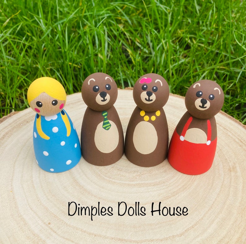 Ricitos de oro y los 3 osos Story Toys Peg Dolls Small World Toys Story ...