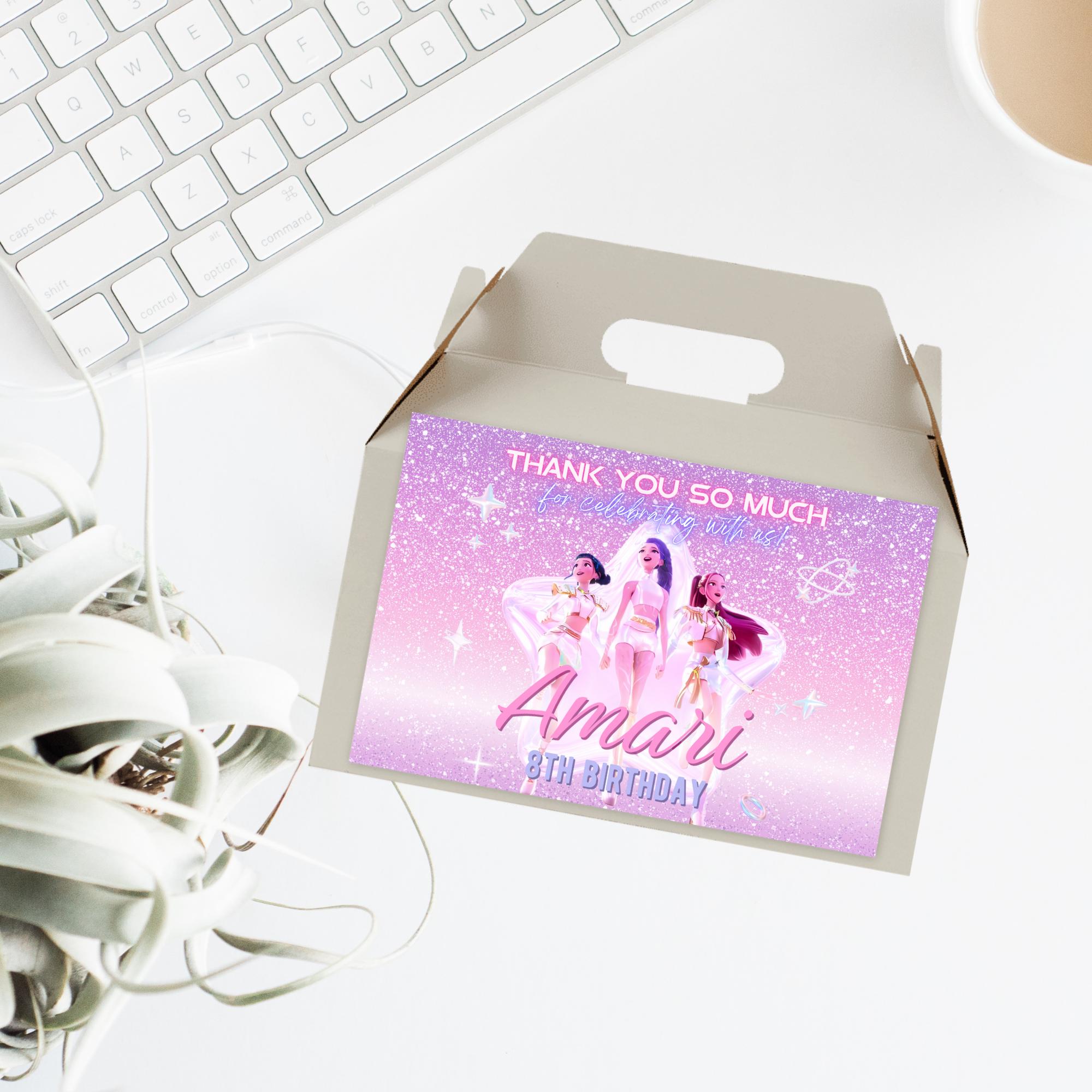 K-pop Demon Hunters Gable Box Labels, Huntrix Favor Bag Labels, Demon ...