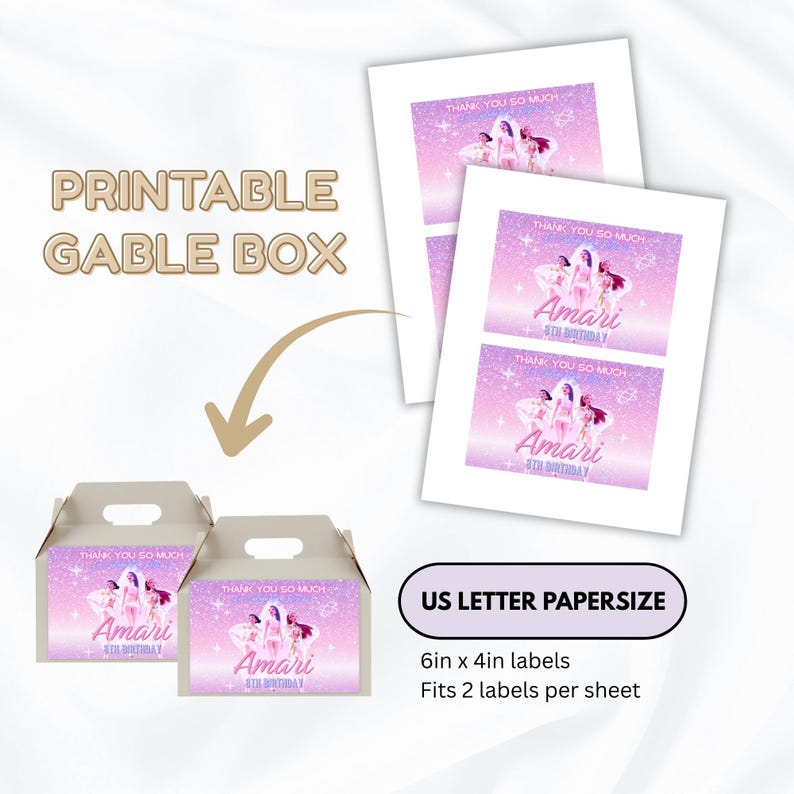 K-pop Demon Hunters Gable Box Labels, Huntrix Favor Bag Labels, Demon ...