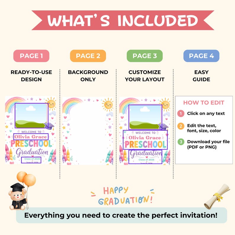 Preschool Graduation Welcome Sign Template, Editable Canva Photo Sign ...