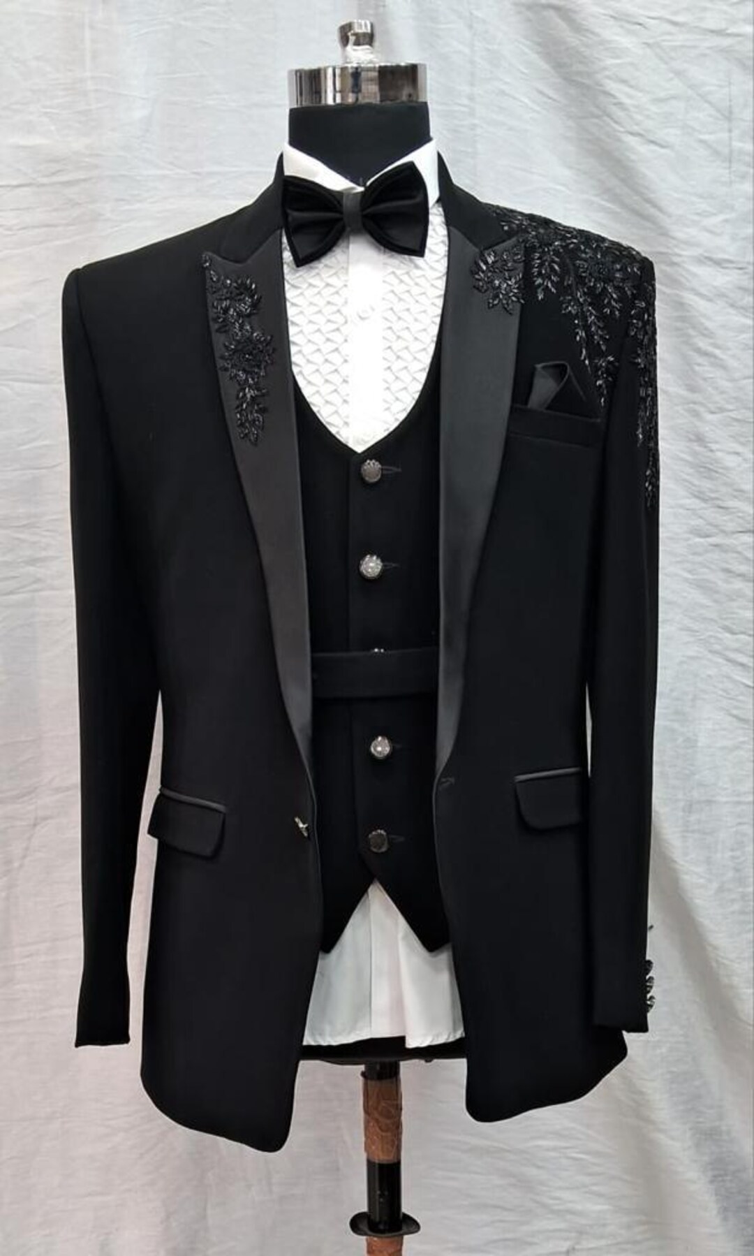 Black Suit for Men - Embroidered Jacket - Prom Party Wear - Wedding ...