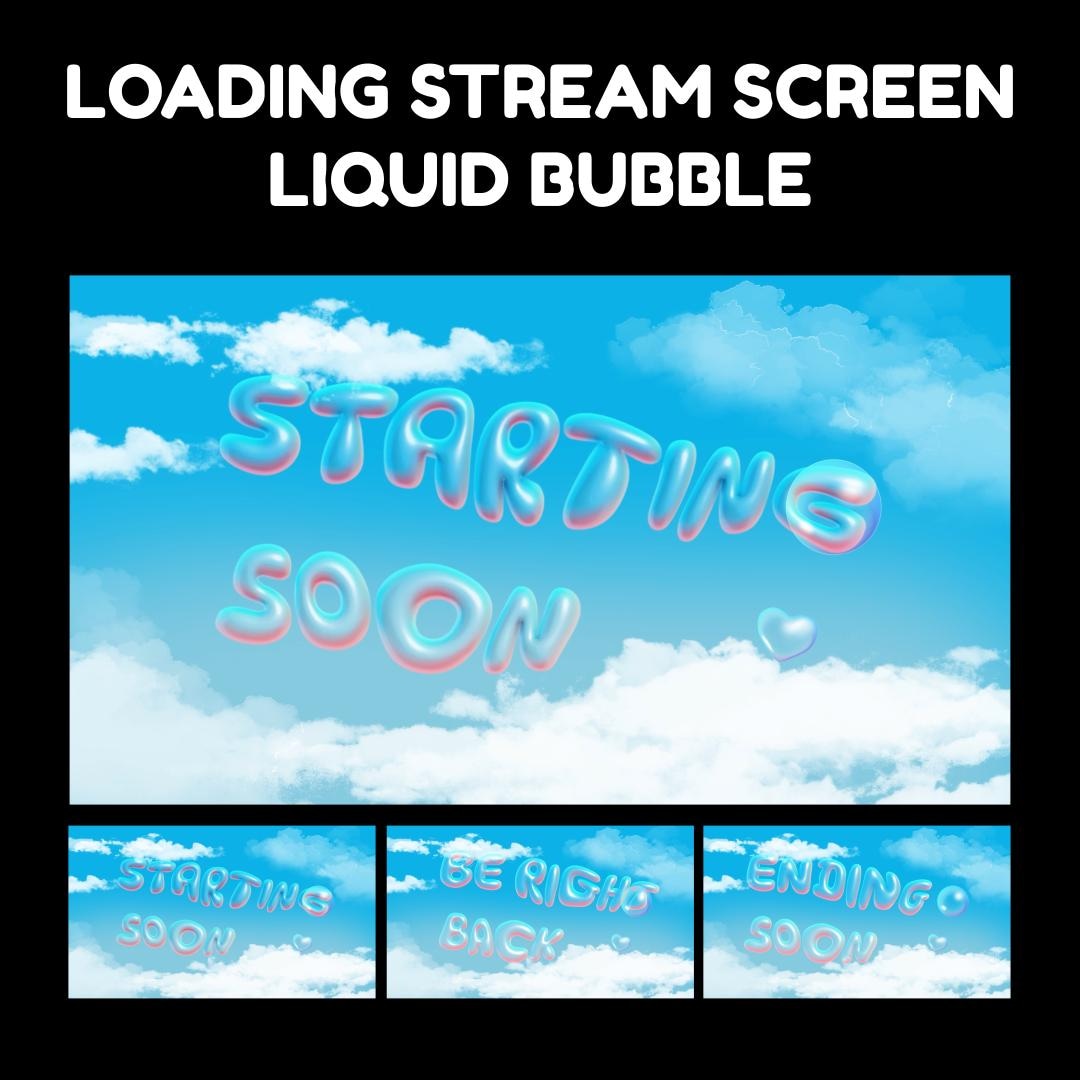 Liquid Bubble Animated Stream Screens for Twitch Kick Youtube – 3x ...