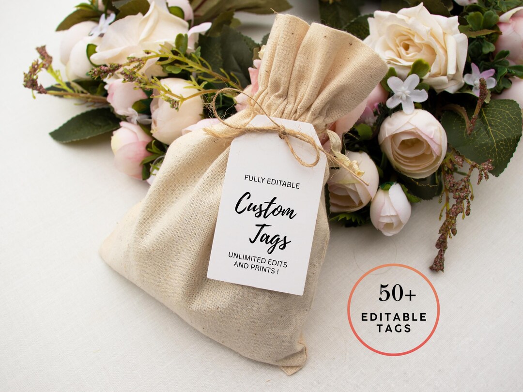 Custom Gift Tag | Editable & Printable Calligraphy Favor Tags ...