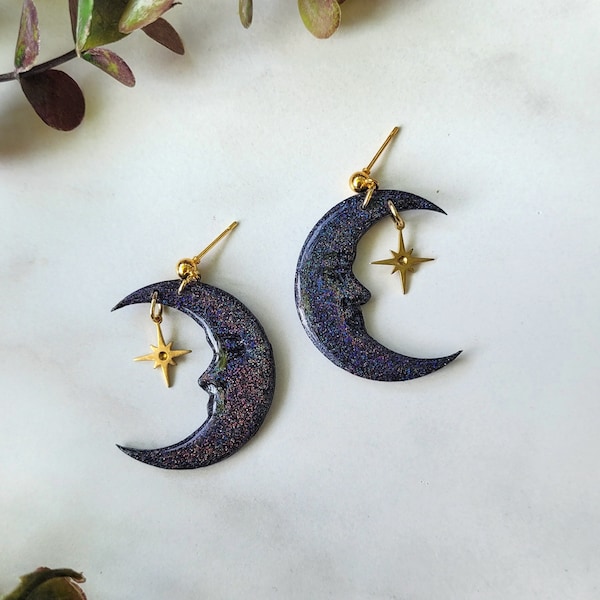 Moon Earrings - Etsy