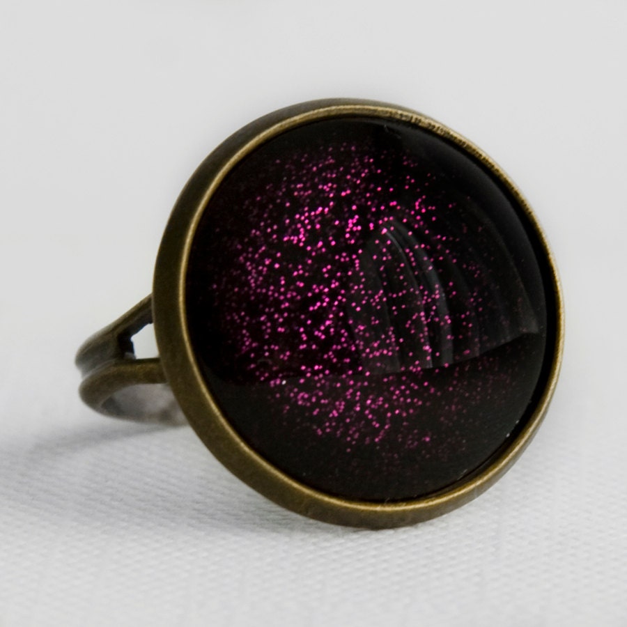 Purple Potion Ring in Antique Bronze Bright Violet Purple - Etsy