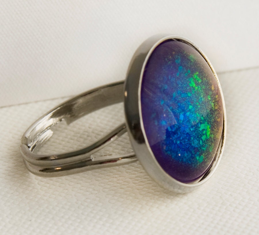 Supernova Ring in Silver Rainbow Holographic Ring - Etsy