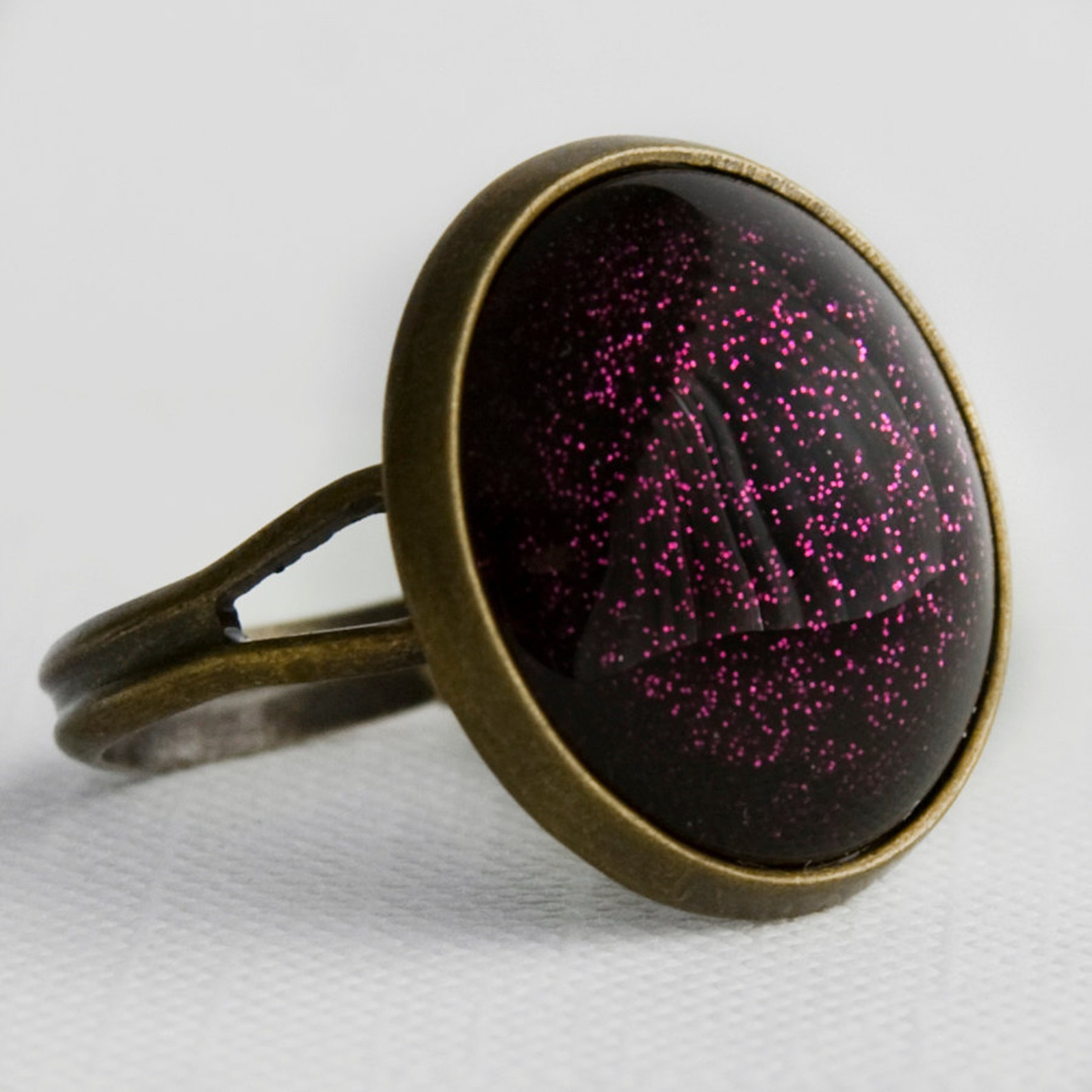 Purple Potion Ring in Antique Bronze Bright Violet Purple - Etsy