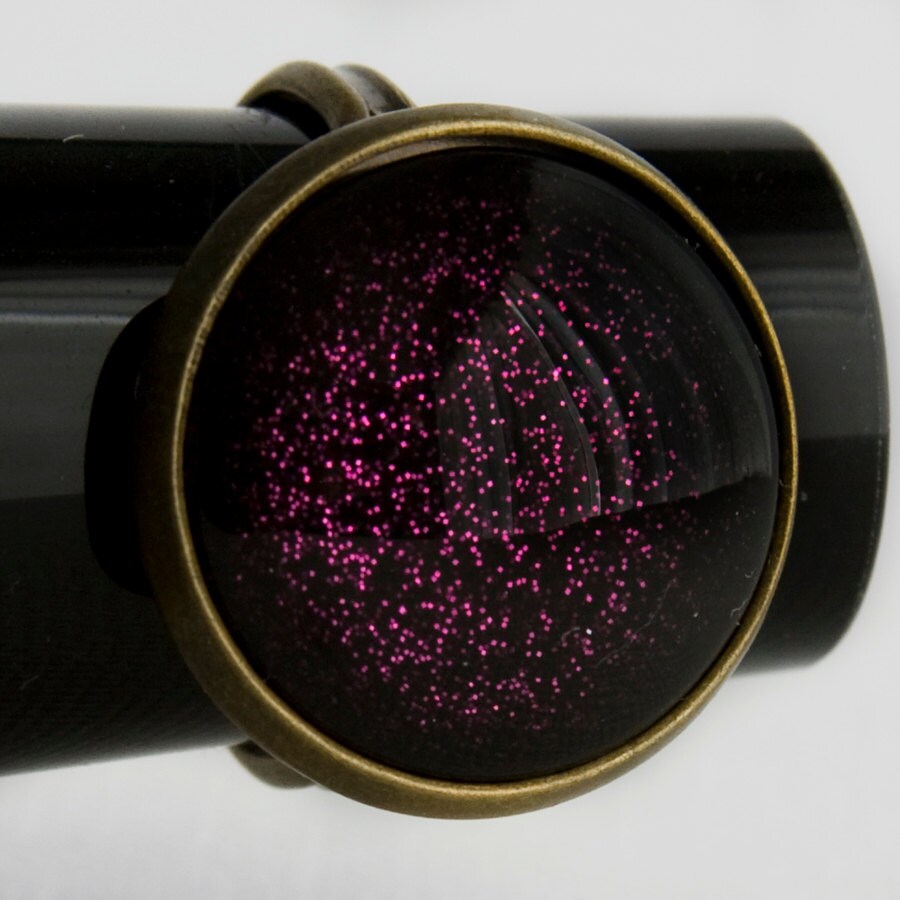 Purple Potion Ring in Antique Bronze Bright Violet Purple - Etsy