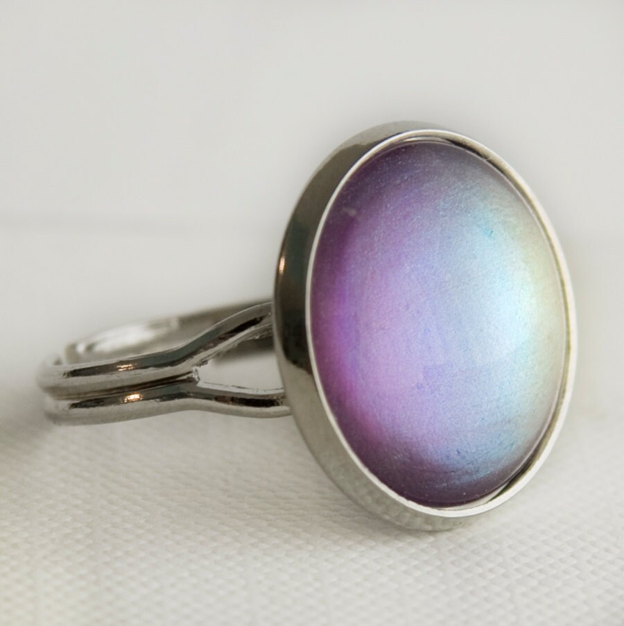 Silver Lining Ring in Silver Silver Purple Blue Colour - Etsy Canada