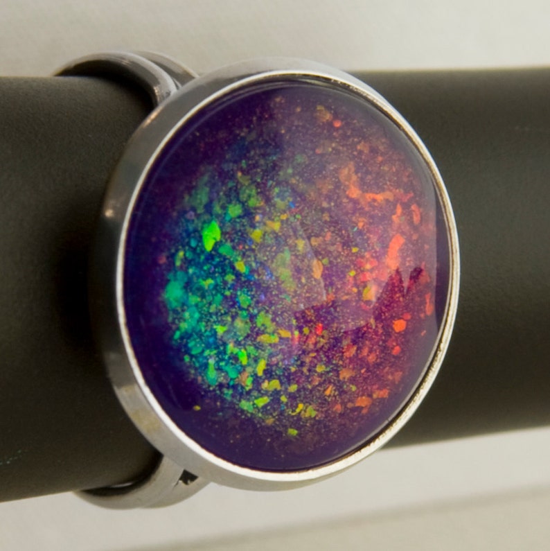 Supernova Ring in Silver Rainbow Holographic Ring - Etsy