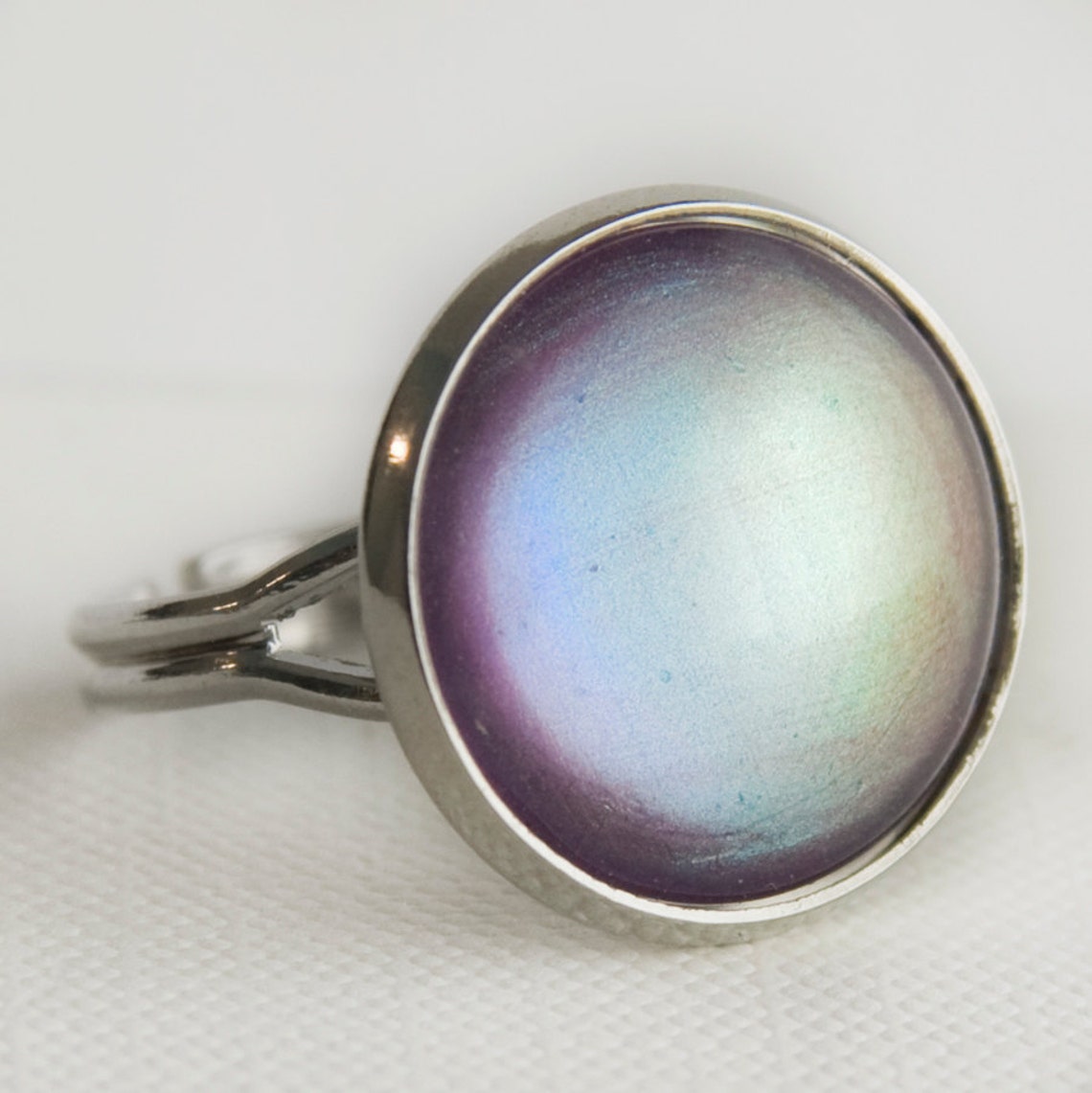 Silver Lining Ring in Silver Silver Purple Blue Colour - Etsy Canada