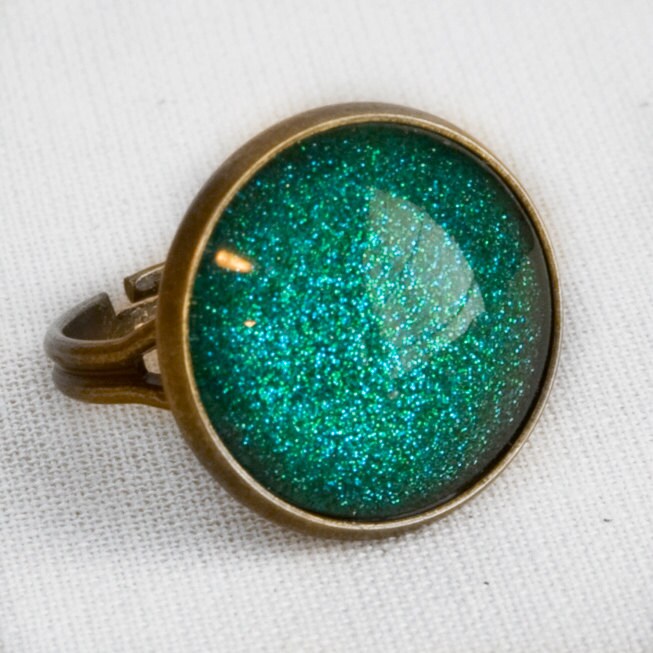 Mermaid Tears Ring in Antique Bronze Turquoise Blue Green - Etsy