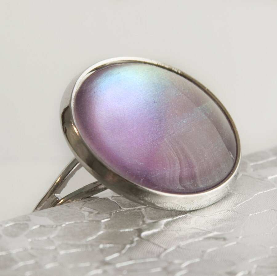 Silver Lining Ring in Silver Silver Purple Blue Colour - Etsy Canada