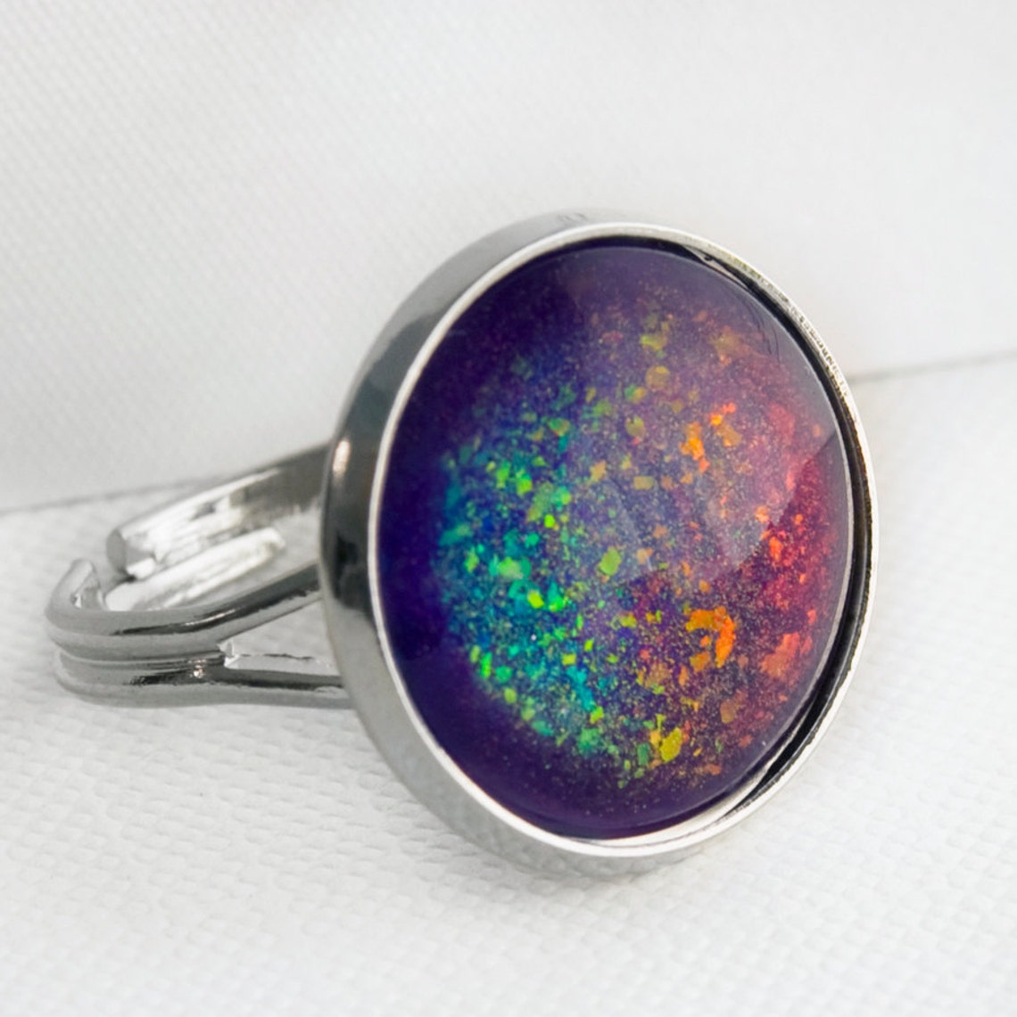 Supernova Ring in Silver Rainbow Holographic Ring - Etsy