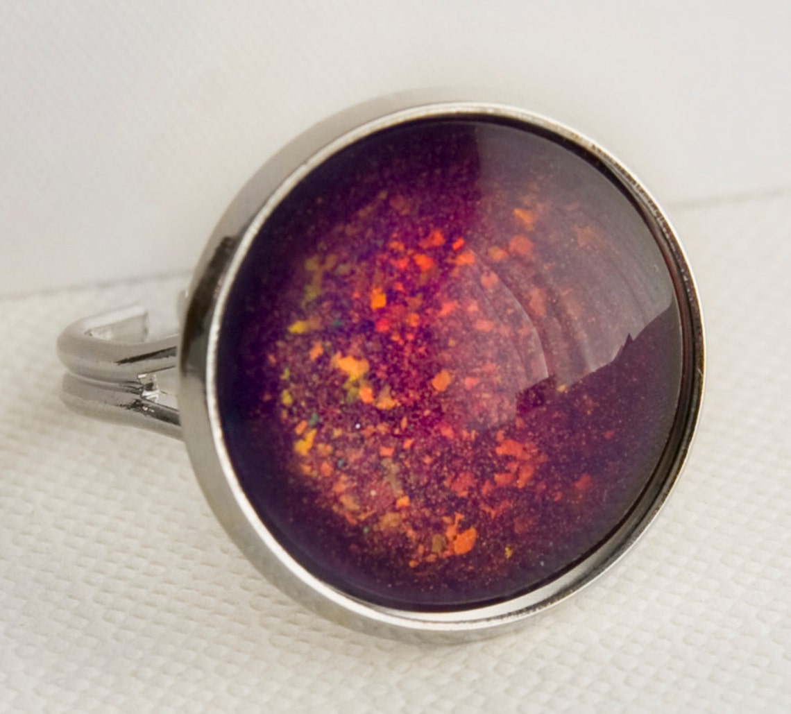 Supernova Ring in Silver Rainbow Holographic Ring - Etsy
