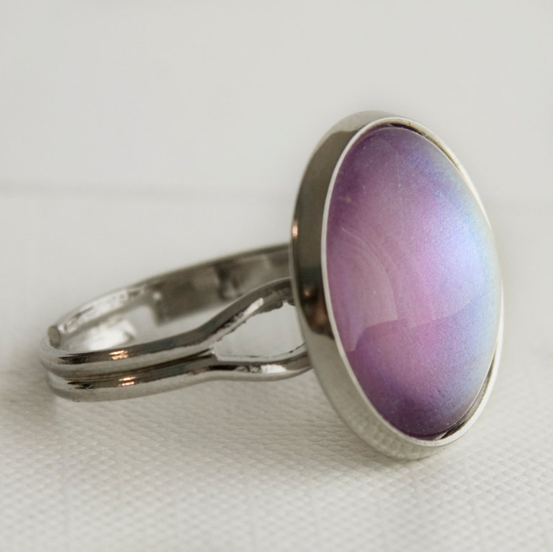 Silver Lining Ring in Silver Silver Purple Blue Colour - Etsy Canada