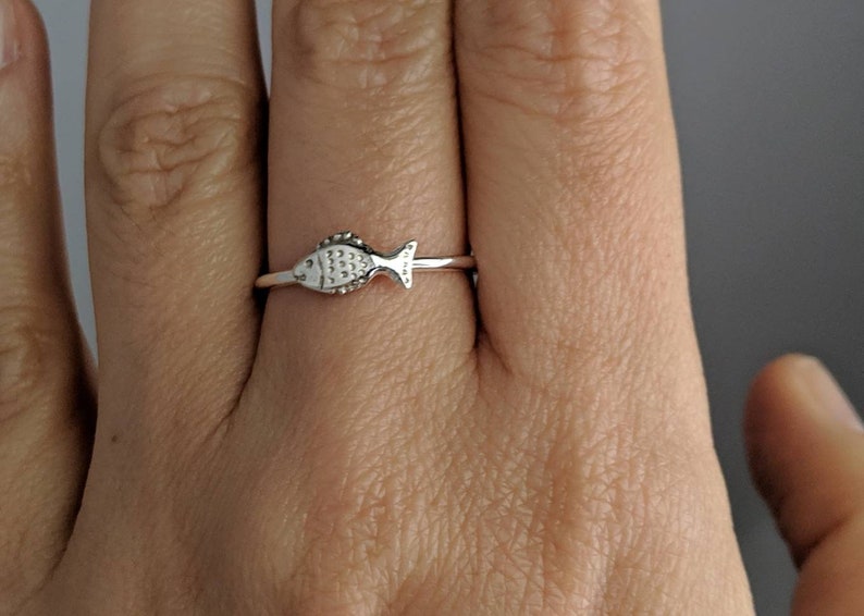 Fish Ring Sterling Silver Fish Ring Cute Fish Ring Fish | Etsy