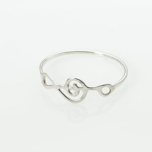 Treble Clef Ring Delicate Sterling Silver Treble Clef Ring - Etsy