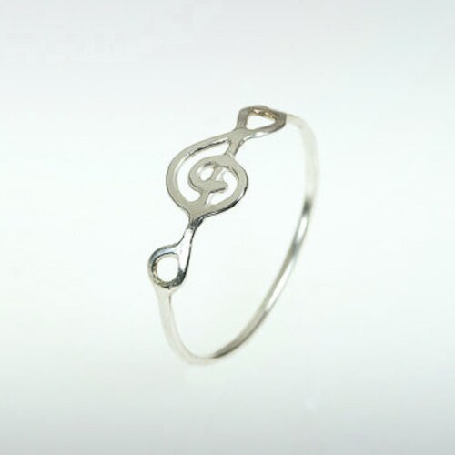 Treble Clef Ring Delicate Sterling Silver Treble Clef Ring - Etsy
