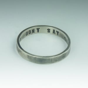 Text Ring, Hand Stamped Custom Ring With Your Text, Personalized Ring ...