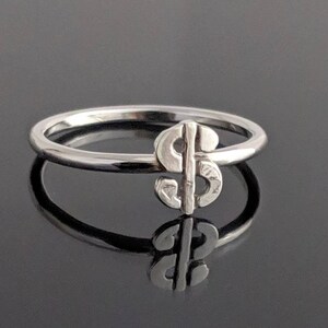 Cute Sterling Silver Dollar Sign Ring, Silver Dollar Sign Ring ...