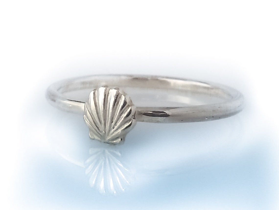 Sterling Silver SeaShell Ring Shell Ring Silver Cute Sunrise | Etsy