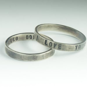 Text Ring Hand Stamped Custom Ring With Your Text - Etsy