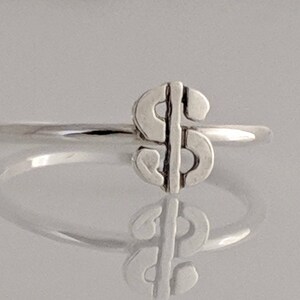 Cute Sterling Silver Dollar Sign Ring, Silver Dollar Sign Ring ...