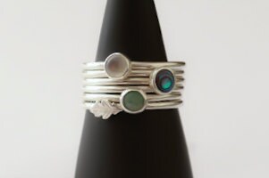 Stackable Sterling Silver Rings Two Rings Simple Stack - Etsy