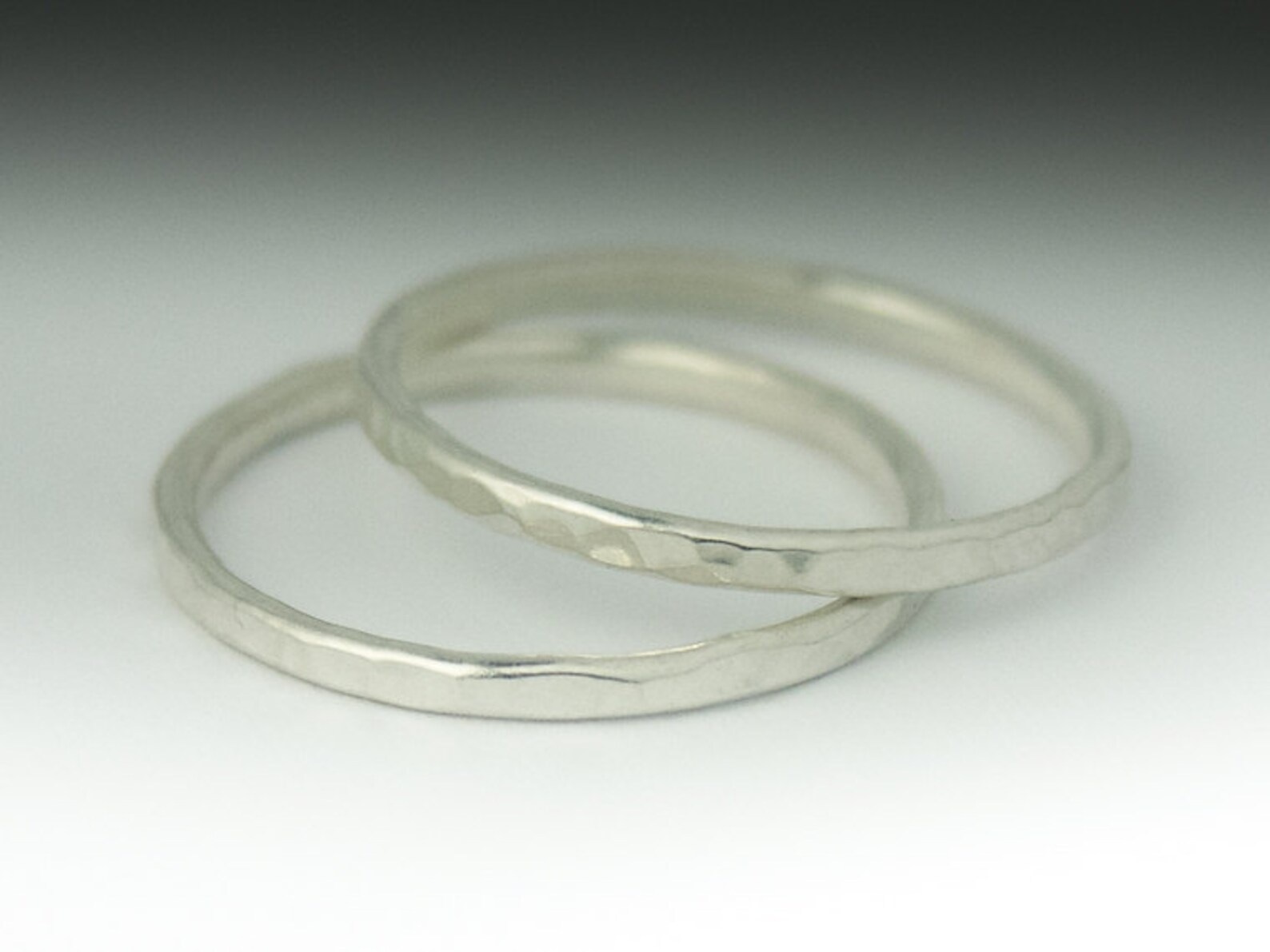 Hammered Stackable Silver Ring Duo the Two Rings Can Be in - Etsy