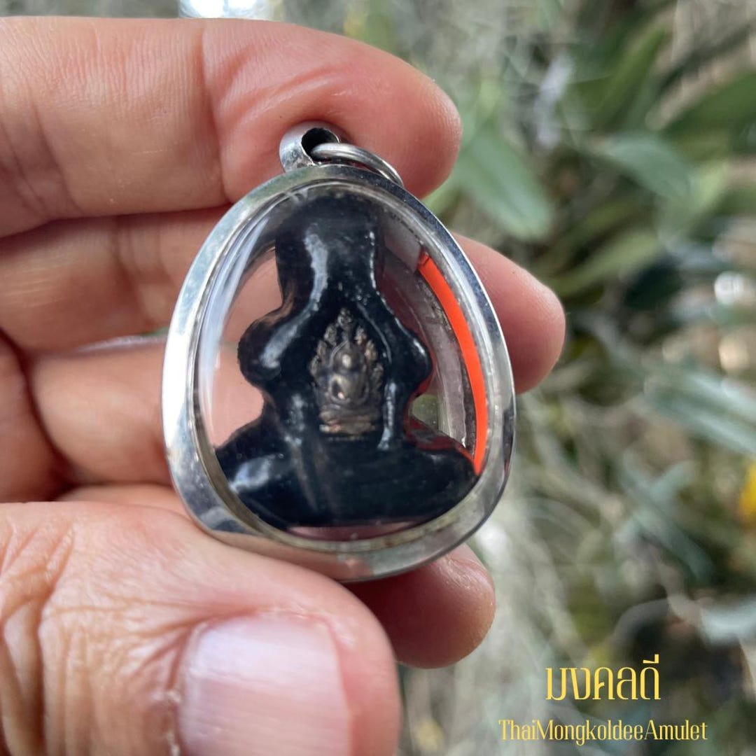 Phra Pidta Thai Amulet by Luang Pu Wat, Black Sacred Herbal Powder ...