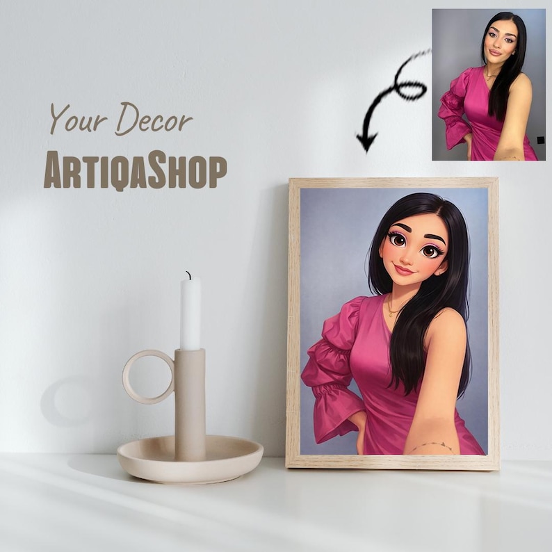 Custom Disney Character Style Portrait, Suitable for Family and Couples ...