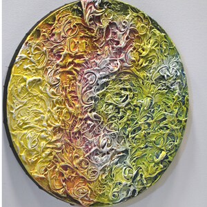 Original Abstract Textured Painting, Canvas Art, Round Abstract ...
