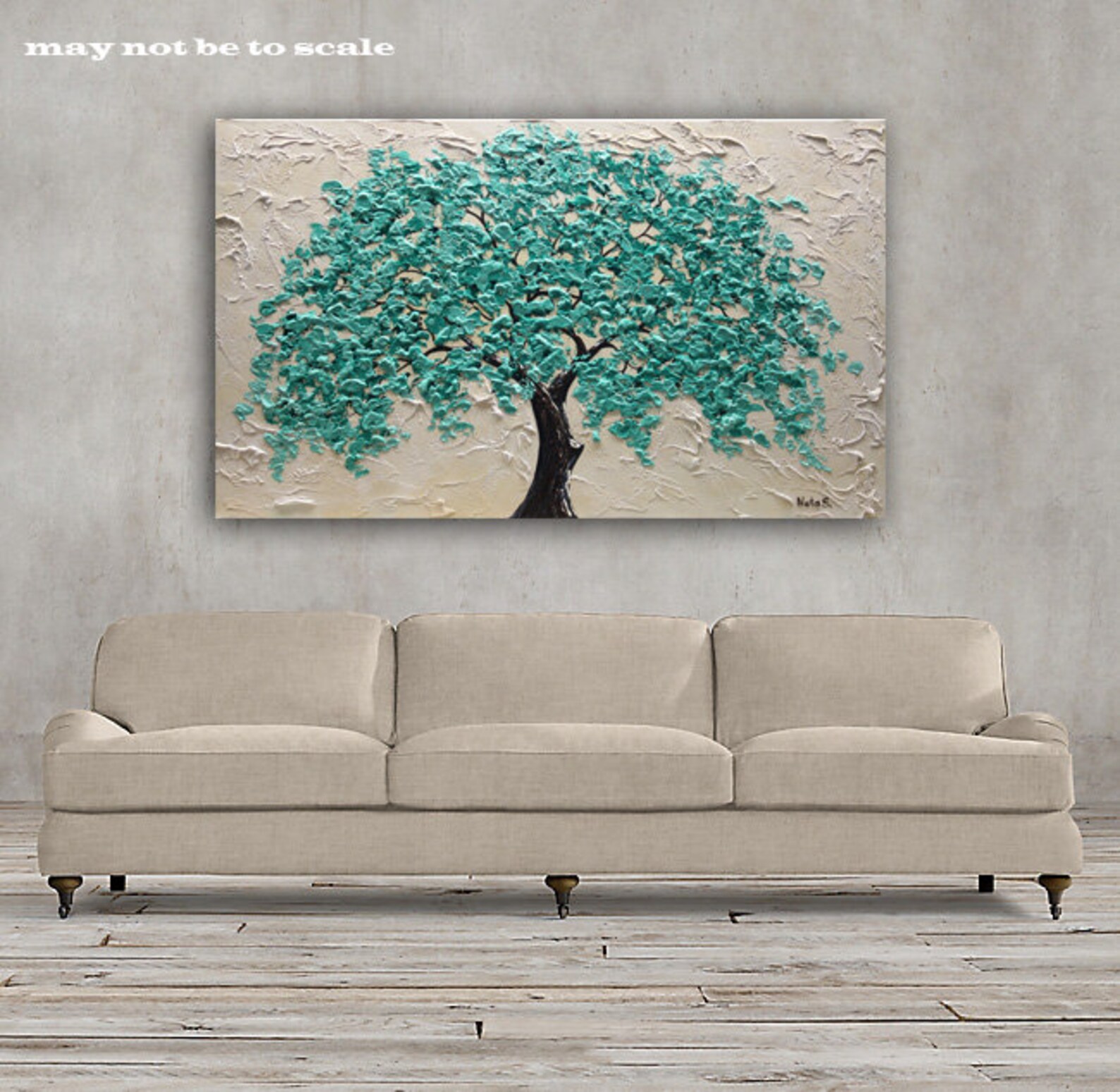 Turquoise Tree Painting Blossom Tree Art Textured Tree - Etsy Canada