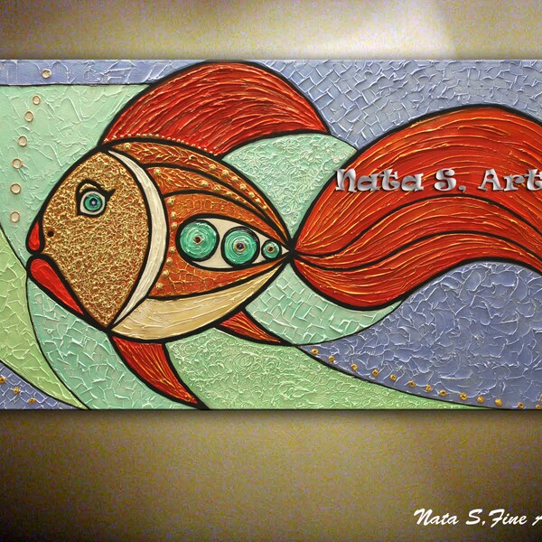 Modern Fish Painting - Etsy