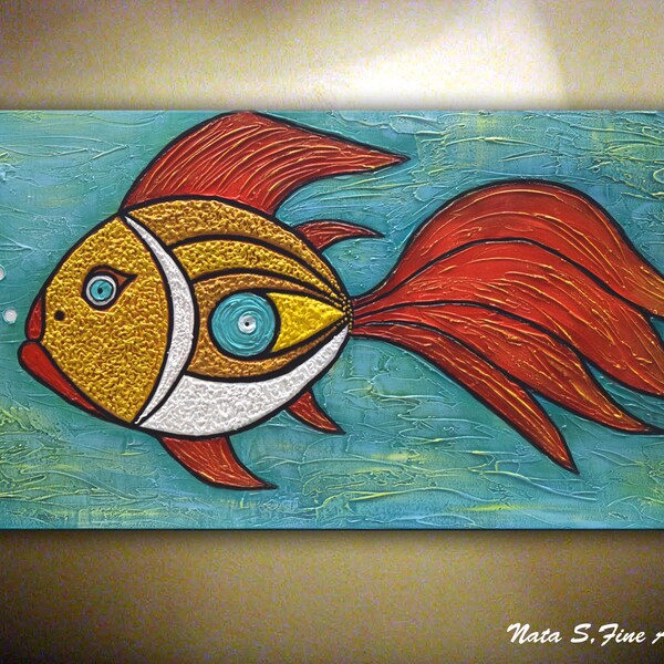 Modern Fish Painting - Etsy