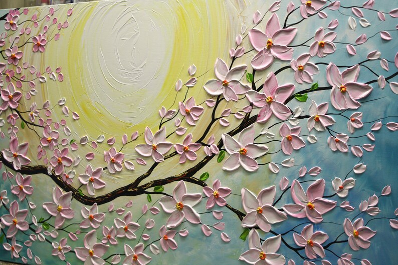 Original Blossom Sakura Painting Extra Large Artwork Impasto | Etsy