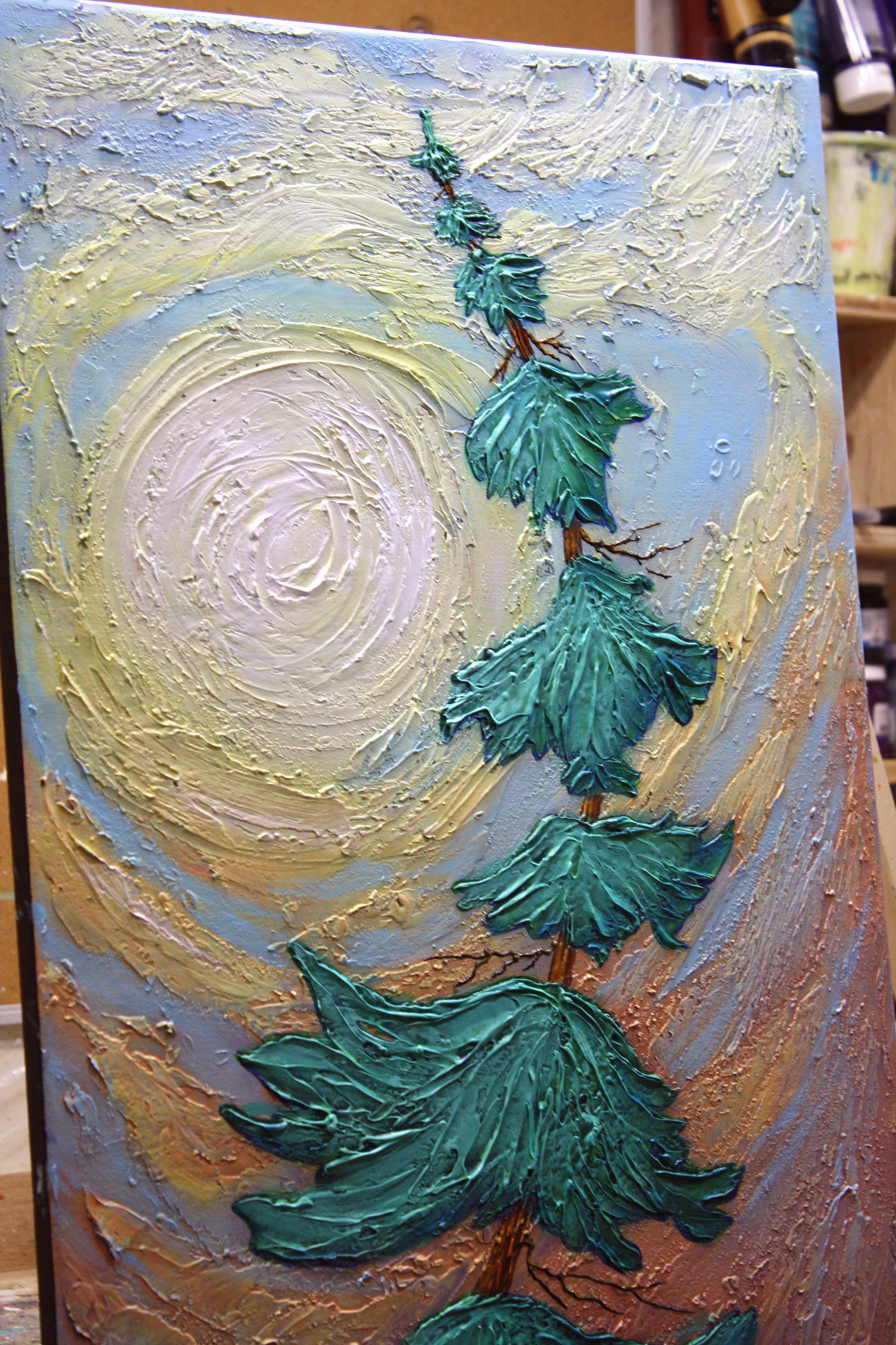 Pine Tree PAINTING Original Landscape Abstract Pine Tree - Etsy