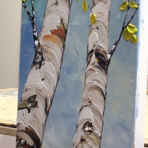 Birch Tree Painting Triptych Wall Art Tall Tree Painting - Etsy Canada