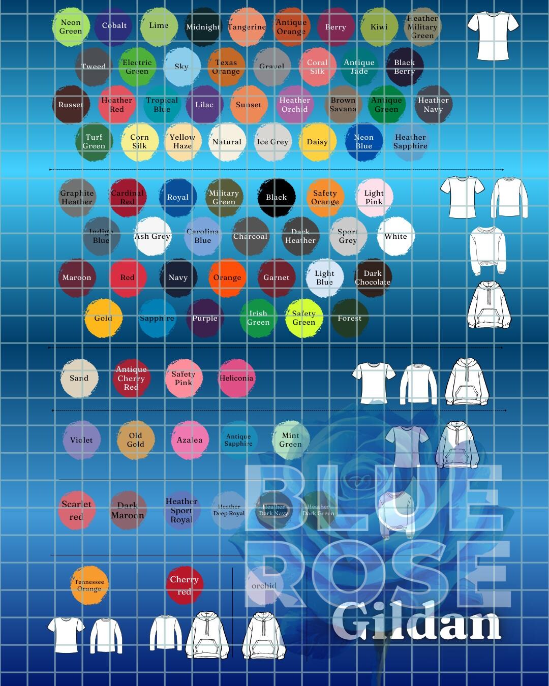 Gildan Color Chart Digital Download – Blue Rose Made – High-res PNG for ...