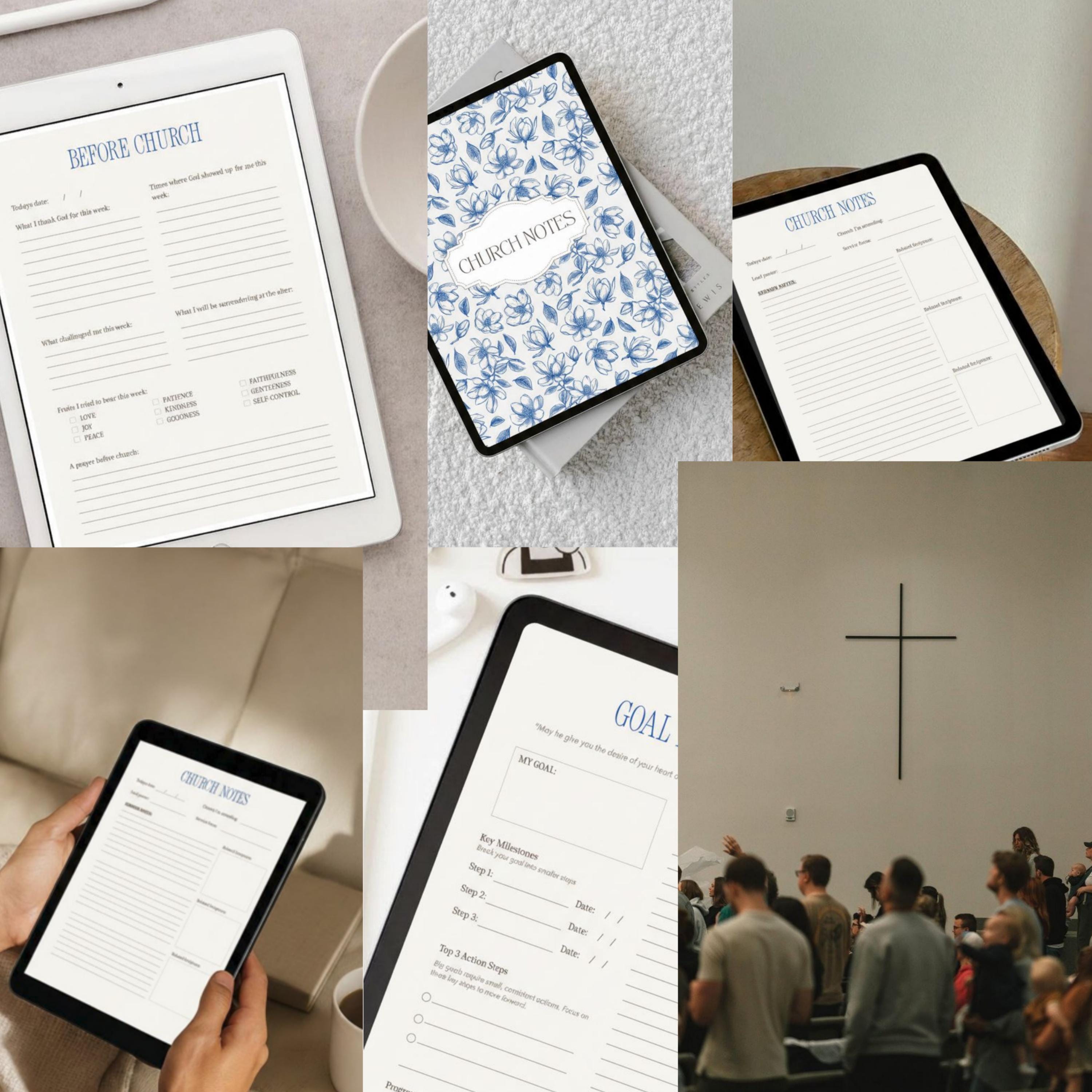 Christian Church Notes Digital Notebook | Guided Sermon & Prayer ...