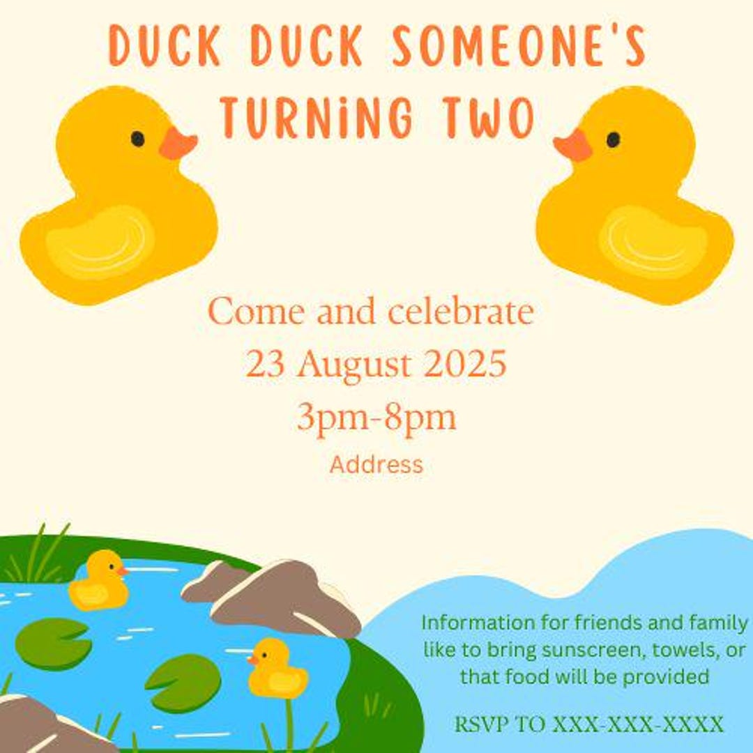 Duck Duck 2nd Birthday - Card or Poster - Etsy