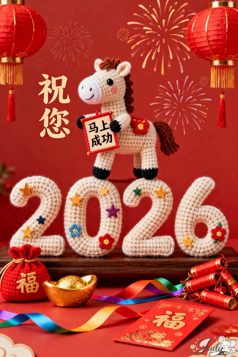 2026 Chinese New Year Horse Greeting Cards – Cute & Festive Digital ...